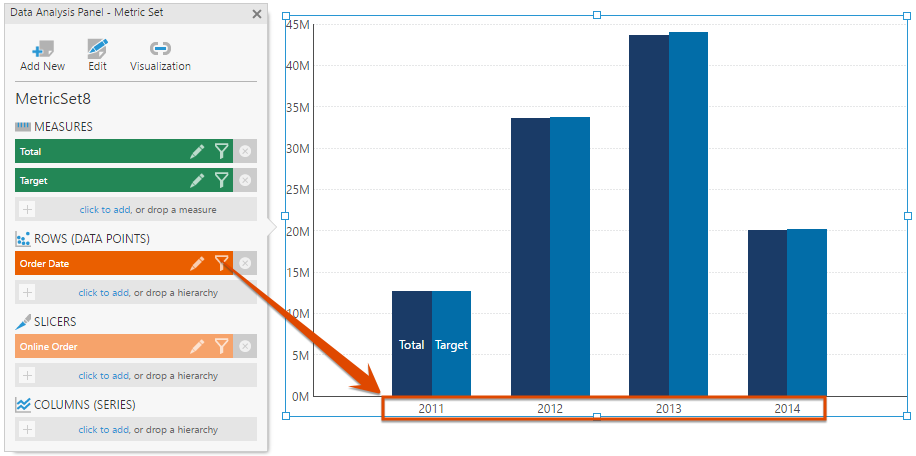 Slicers versus columns and rows | Analyze Data | Documentation | Learning