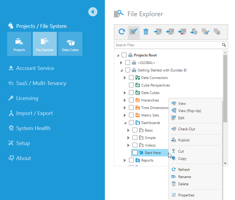 Manage projects and the file system | Administration, Configuration ...