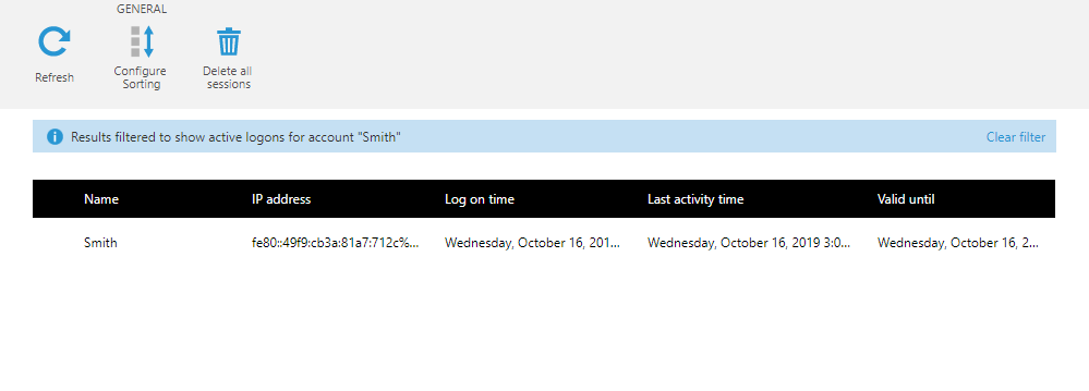 View Active Logon Sessions Administration Configuration And Customization Documentation 6880