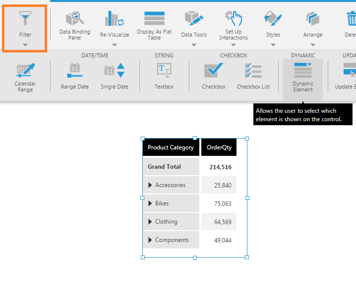 Adding A Dynamic Element Filter Filters Create And View Content Documentation Learning